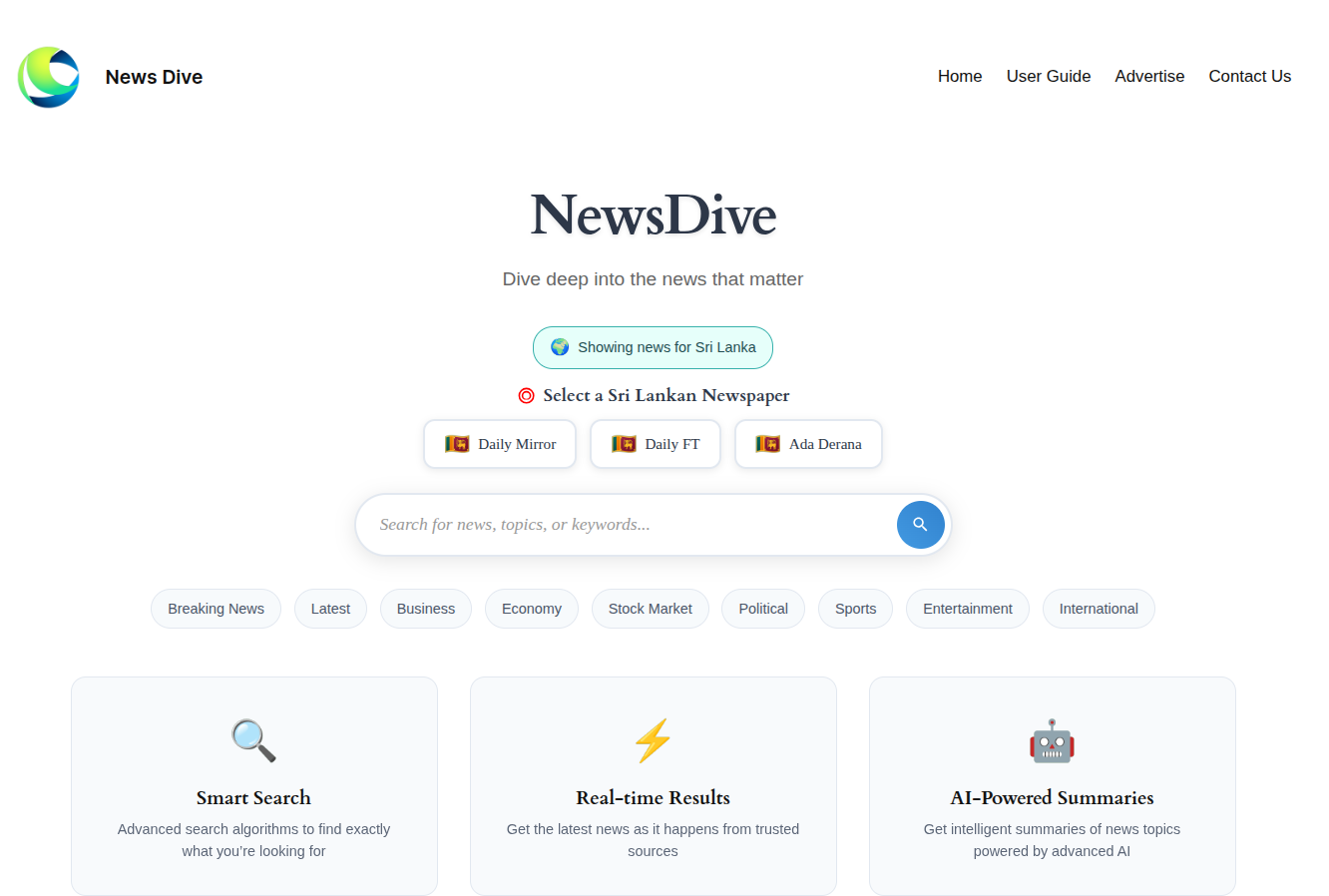 NewsDive by Chat2Find | AI-Powered News Summaries & Smart Discovery