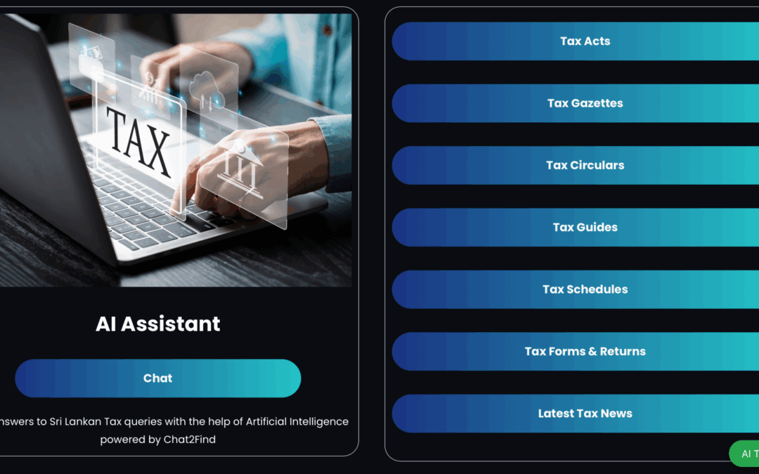 Chat2Find to Develop Advanced AI Tax Assistant for LankaTax.net | Chat2Find